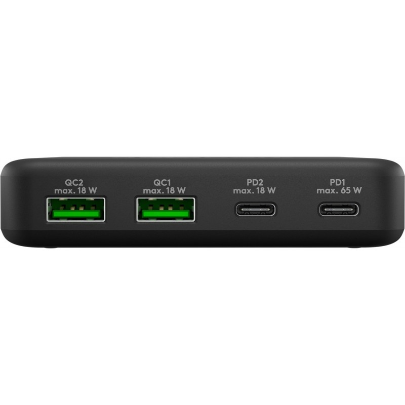 USB-C™ PD GaN Multiport Desktop Charger (65 W) black 2x USB-C, 2x USB-A ...