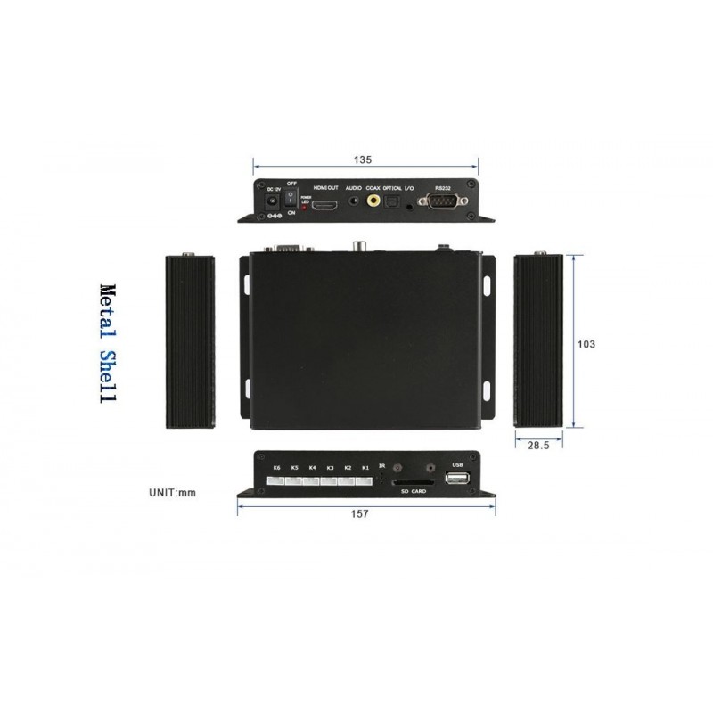 Media Player - Standalone Media Player for HDMI with push button Activation